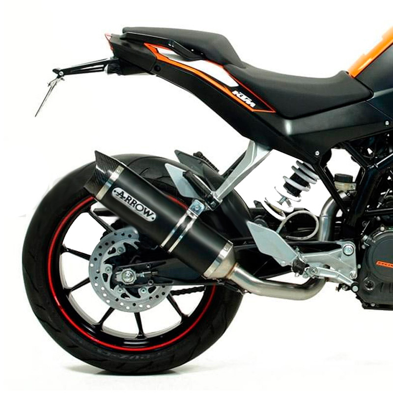 Escape aluminio Arrow Negro fondo Carbono KTM Duke 125 11-16 Duke 200 ...