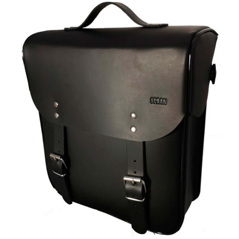 Alforja piel Spaan con Klick Fix Negro | Nilmoto