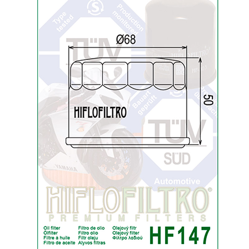 Filtro de aceite Hiflo HF147 para Kymco y Yamaha | Nilmoto