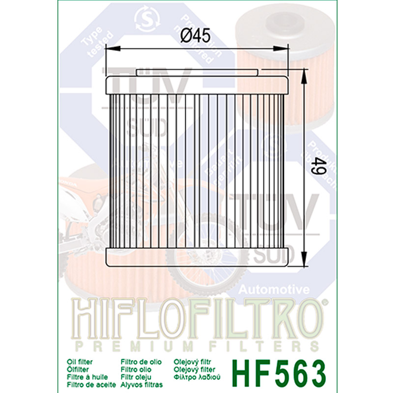 Filtro de aceite Hiflo HF563 para Aprilia, Derbi y Husqvarna | Nilmoto