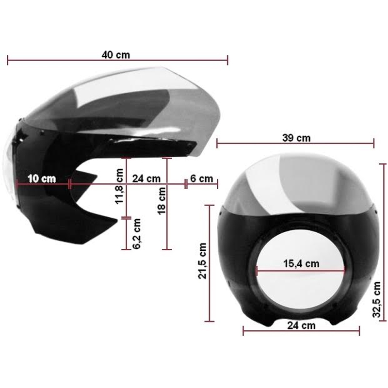 Cupula universal para carenado Cafe Racer marca Vramack | Nilmoto
